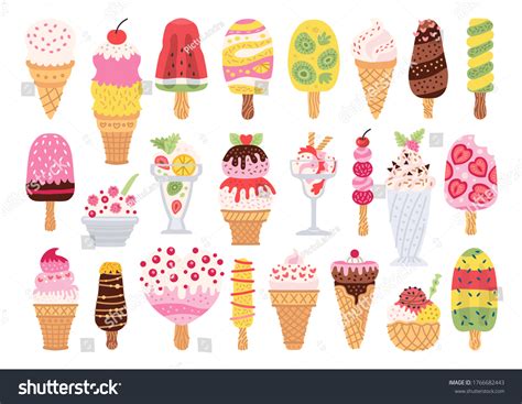 Set Different Types Ice Cream Bar Stock Vector Royalty Free Shutterstock