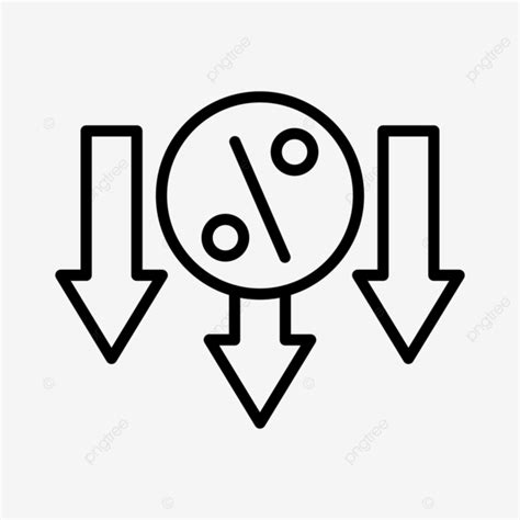 Decrease Line Icon Decrease Interest Investment Png And Vector With