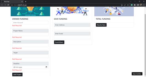 crowdfunding dapp codesandbox