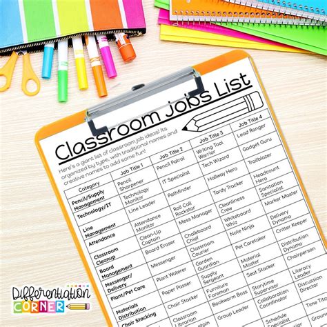 Free Printable Classroom Jobs List With Over 250 Ideas To Use Today