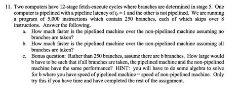 Solved Two Computers Have 12 Stage Fetch Execute Cycles