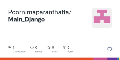 GitHub Poornimaparanthatta Main Django