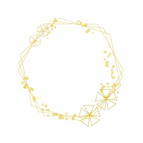 Hexagonal Frame With Golden Yellow Color Golden Hexagonal Hexagon
