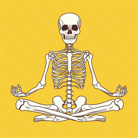Skeleton Yoga Pose Vector Premium Ai Generated Vector