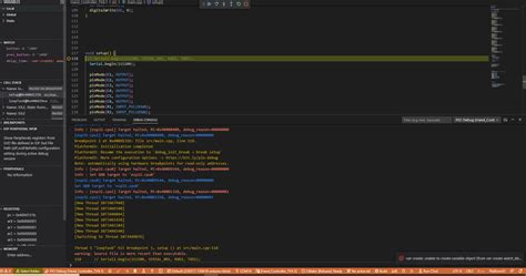 Debugging Starts But It Doesnt Work Properly Debugging Platformio