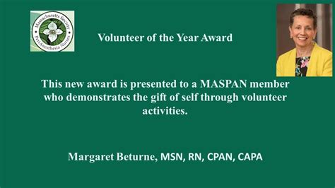 Volunteerism Award 2021 Margaret Beturne Msn Rn Cpan Capa Photo