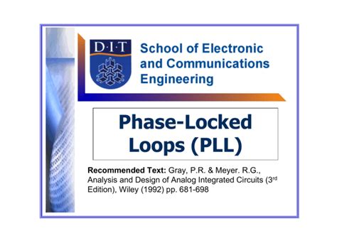 Phase Locked Loops Pll
