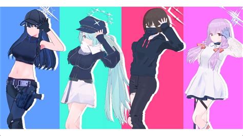 Blue Archive Saori Hiyori Misaki Atsuko Mmd Make You Happy Youtube
