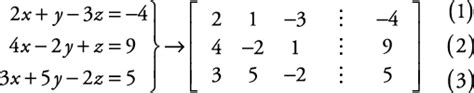 Linear Equations Solutions Using Matrices With Three Variables