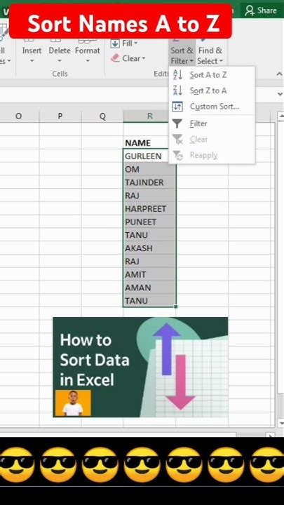 Sort Data In Excel 🔥😱 Sort Excel Short Exceltips Excelshortcuts Skills Viralshort