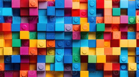 Ai Generated Dive Into The Playful World With A Vibrant Background Of Colorful Building Blocks