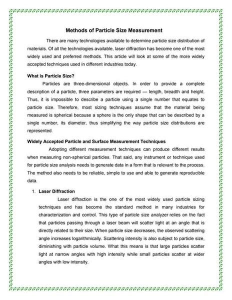 particle size determination