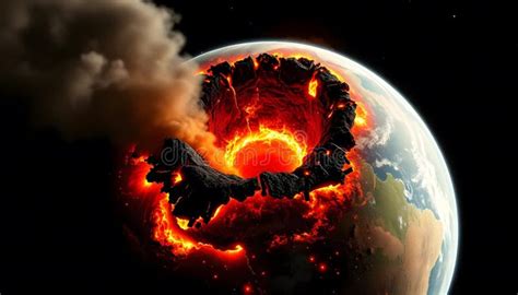 A Concept Of Planet Earth Exploding And Visible From Space Generated By