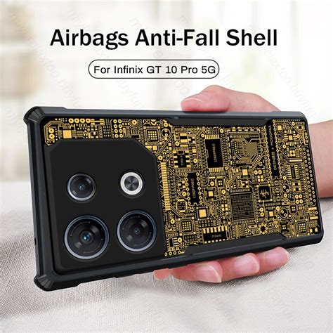 Phone Casing For Infinix Gt Pro Clear Acrylic Case For Infinix Gt Pro Gold Circuit Board