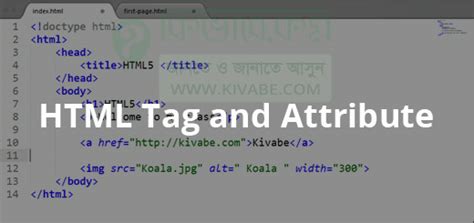 এইচটএমএল টযগ html tag ও html attributes কভব কম