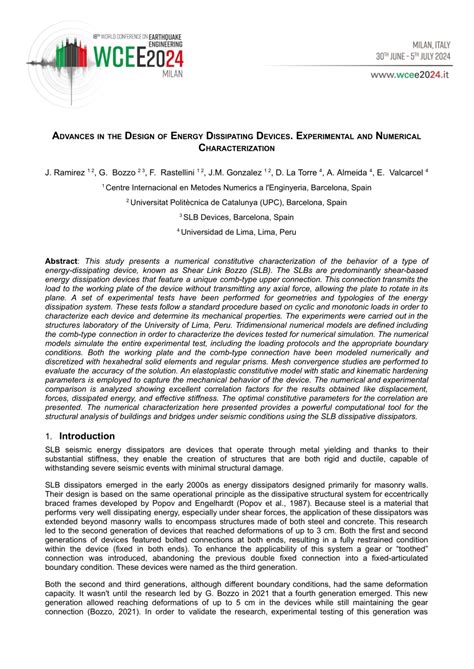 Pdf Advances In The Design Of Energy Dissipating Devices