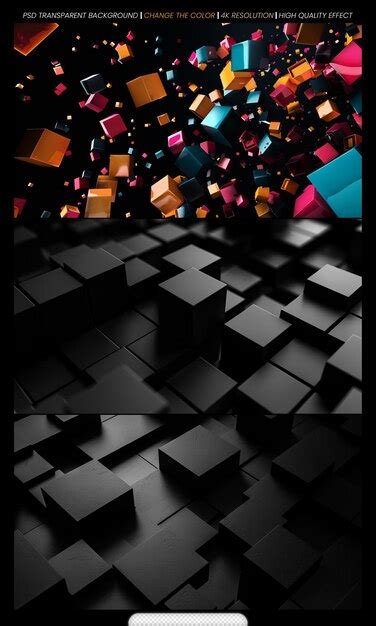 Psd Abstract Background With Cubes Volumetric Connection From Geometric Cubes Premium Ai