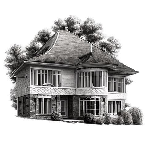 One Storey House Modern Style White · Creative Fabrica