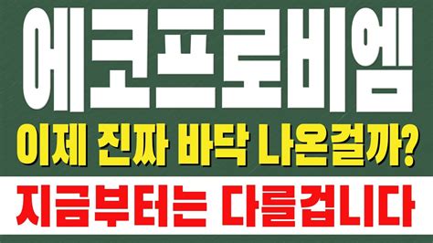 에코프로비엠 주가전망 이제 진짜 바닥 나온걸까 지금부터는 다를겁니다 Youtube