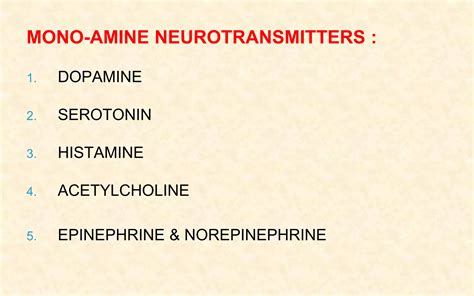 Monoamine Neurotransmitters 2 Pptx