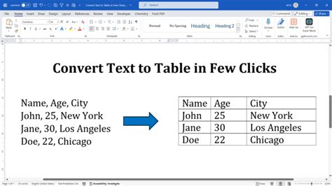 Step By Step Guide How To Convert Text To Table In Ms Word Pickupbrain Be Smart