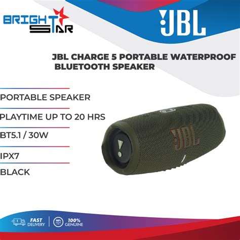 PORTABLE SPEAKER JBL CHARGE 5 PORTABLE WATERPROOF BLUETOOTH SPEAKER PLAYTIME UP TO 20 HRS