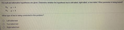 Solved The Null And Alternative Hypotheses Are Given