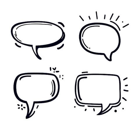 만화 말풍선 세트 프리미엄 벡터