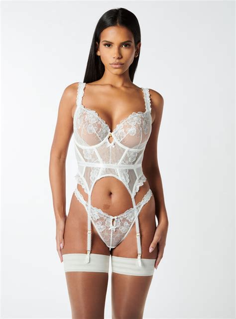 Angelica Longline Basque Bra Ivory Mix Boux Avenue Uk