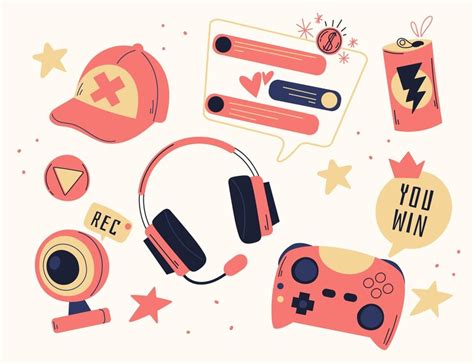 손으로 그린 게임 스 트리머 요소 컬렉션 무료 벡터 손으로 그린 게임 스 트리머 요소 컬렉션 무료 벡터