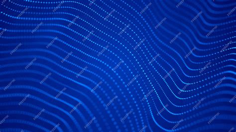 Premium Photo Wave Of Particles Futuristic Blue Dots Background With A Dynamic Wave Big Data