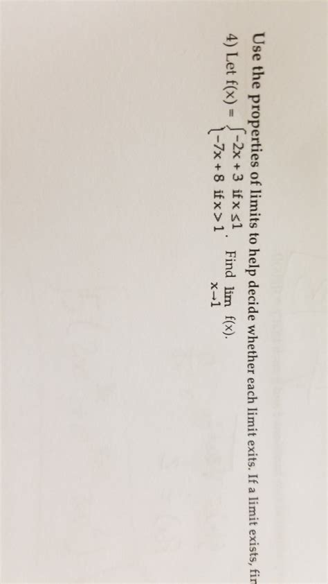 solved use the properties of limits to help decide whether