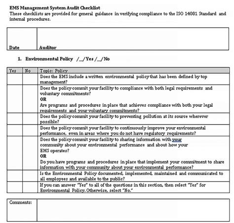 Iso 14001 Internal Audit Checklist Princessrillofowler