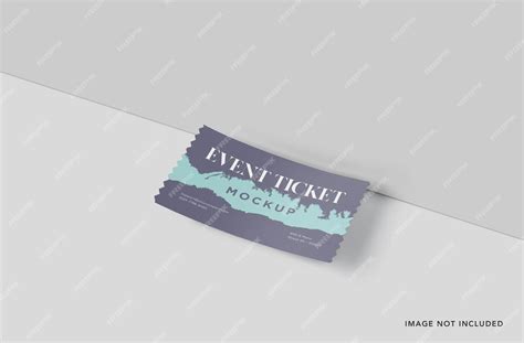 Premium Psd Event Entry Pass Mockup With Zigzag Edges