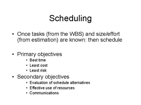 project scheduling project scheduling split project into tasks