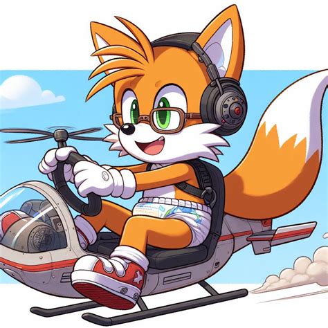 Tails The Fox In The Helicopter In Diapers By Barthisher98 On Deviantart