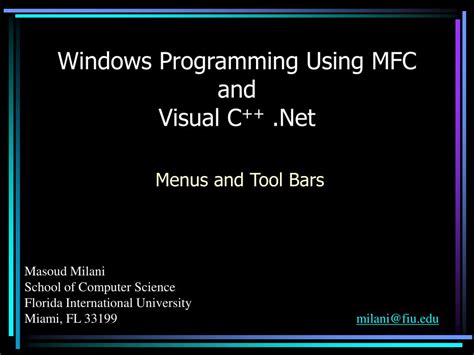 Ppt Windows Programming Using Mfc And Visual C Net Powerpoint Presentation Id