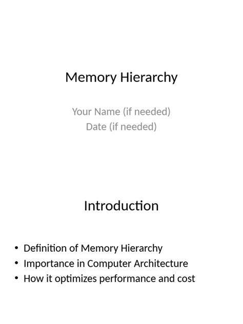 Memory Hierarchy Pdf