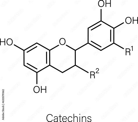 Formula Of Chemical Structure Of Anthocyanins Catechins Flavones