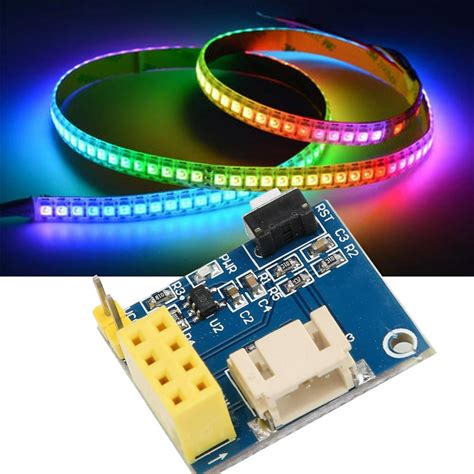 2 Piezas Esp8266 Esp 01 Esp 01s Ws2812 Rgb Led Módulo De Adaptador De