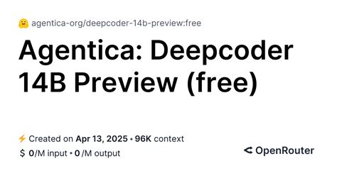 Deepcoder 14b Preview Free Api Providers Stats Openrouter