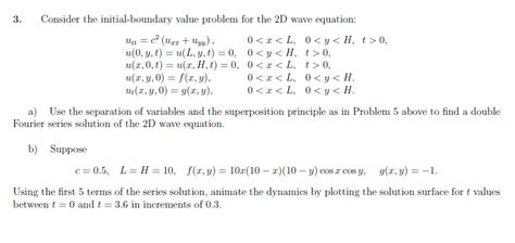 Solved 3 Consider The Initial Boundary Value Problem For