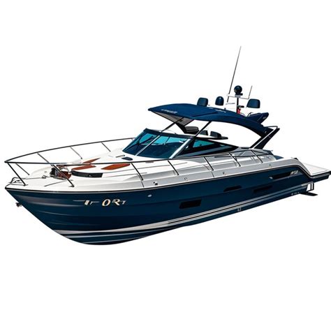 A Motorboat On White Background Premium Ai Generated Image