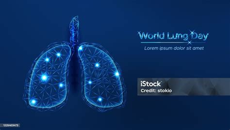 폐 모양 다각형 기호입니다 호흡 호흡기 시스템 산소 질환 암 세계 폐렴의 날 낮은 폴리 와이어 프레임으로 폐 독감 감염 미래 지향적 인 스타일 연결에 대한 스톡 벡터 아트