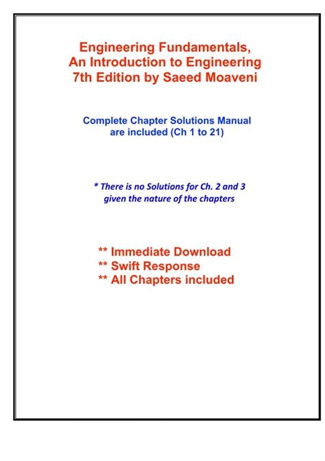 Solutions For Engineering Fundamentals An Introduction To Engineering Si Edition 7th Edition