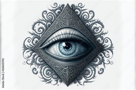 Evel Eye Tattoo Design Or Idea Drawing Illustration Mystic And Religious Symbol Generative