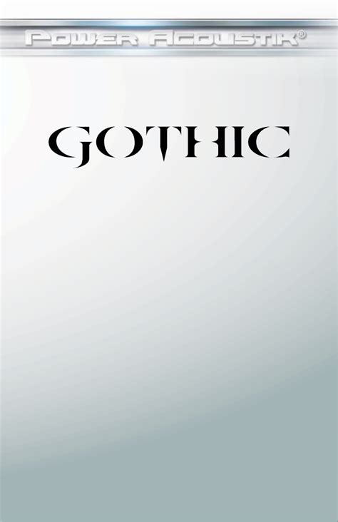User Manual Power Acoustik Gothic Gw3 12 English 4 Pages