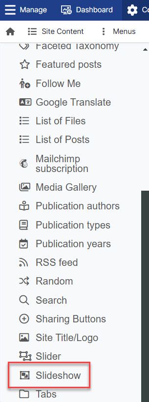 Slideshow Widget Openscholar Documentation