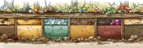 Compost Bin Cross Section Illustrating Animated Decomposition Layers