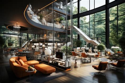 Premium Photo Tech Hub Vibrant Offices Collaborative Spaces And